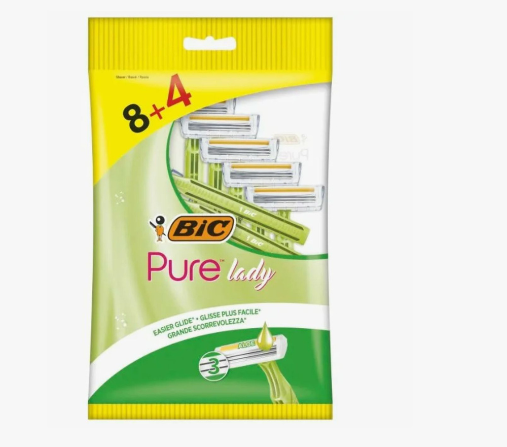 BIC Pure 3 Lady Бритва женская одноразовая 3 лезвия, 12 шт. - купить с ...