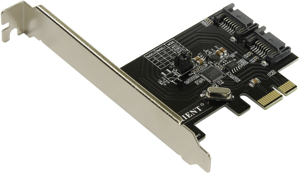 Orient A1061RAID разветвитель портов, аппаратный SATA RAID PCI-E x1 2x SATA (low profile ...