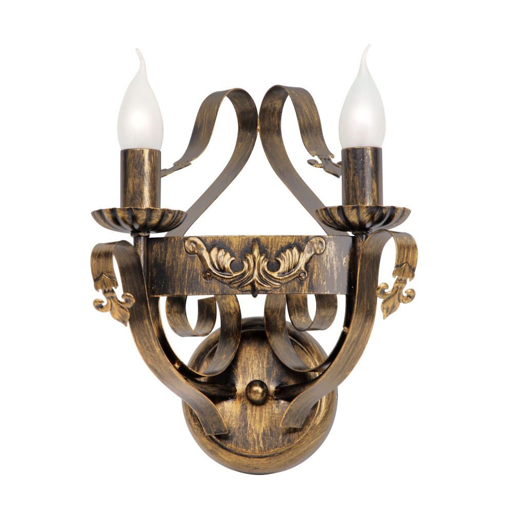 Бра настенный светильник Vitaluce V1350/2A , 2 лампы 6м2, Е14, 40Вт, цвет коричневый с золотом ...