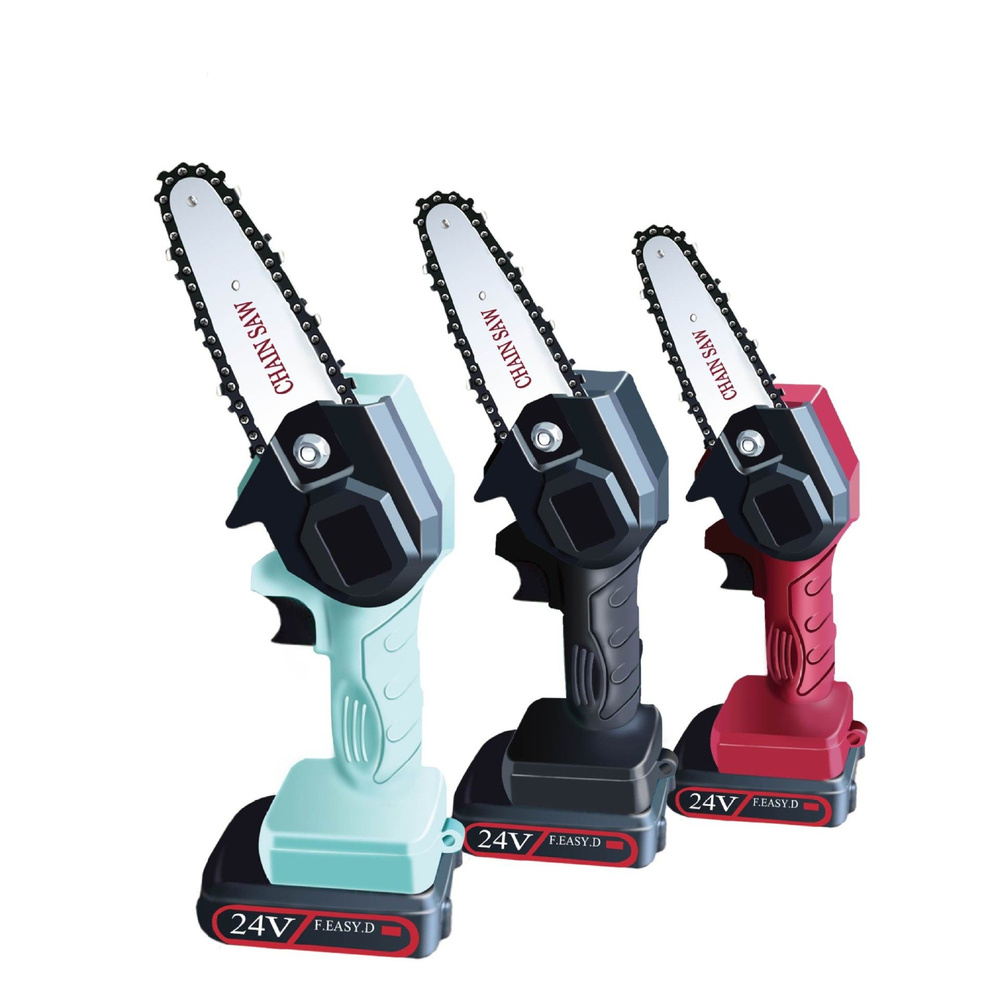 Аккумуляторная электрическая цепная пила, бытовая маленькая ручная ...