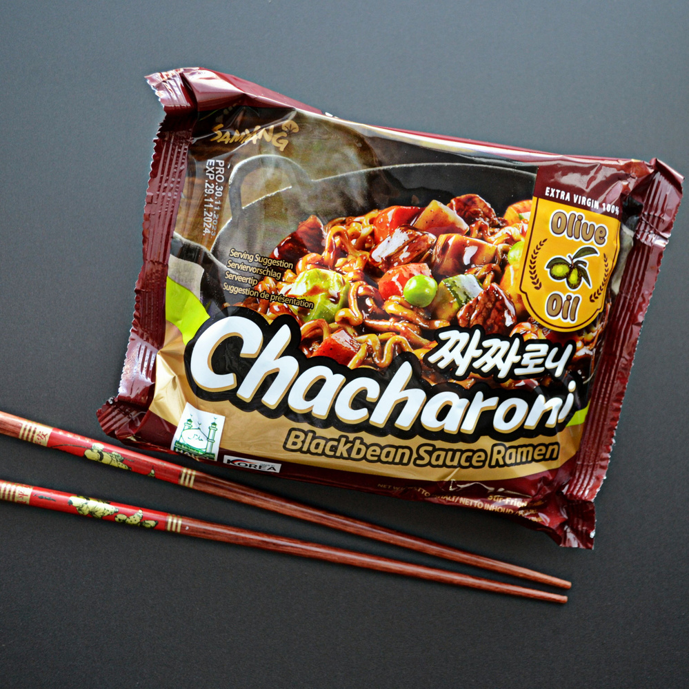 Лапша б/п в соусе из черных соевых бобов "Chacharoni - Blackbean Sauce ...