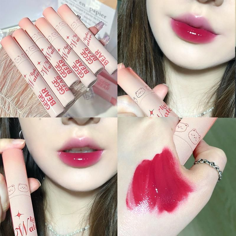 Gege bear Блеск для губ, питательный, увлажняющий, помада со стеклянным ...