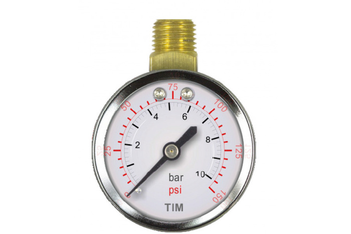 Манометр радиального подключения(с верху корпуса), 1/4"-10 бар (60) TIM ...