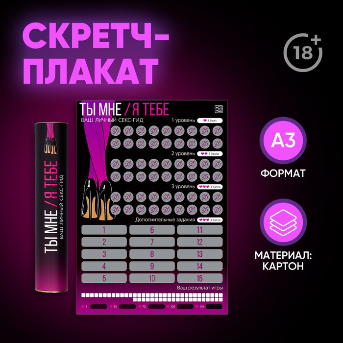 Плакат, игра для двоих "Секс-гид. Ты мне, я тебе", 18+ - купить с ...