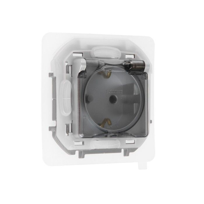 Розетка Legrand INSPIRIA, 2К+З, IP 44, с откидной крышкой и шторками ...
