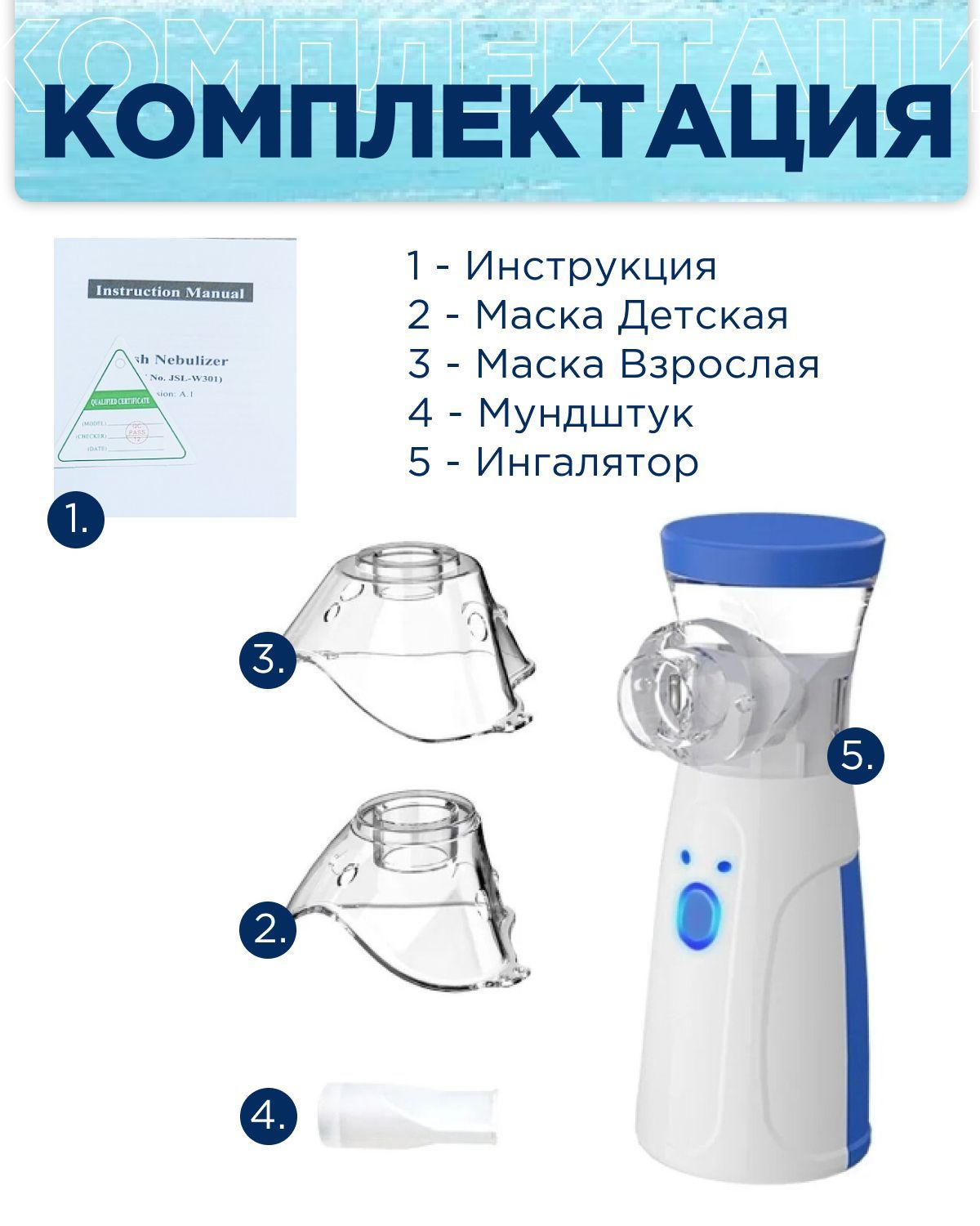 Ингалятор небулайзер портативный, бесшумный для детей и взрослых купить ...