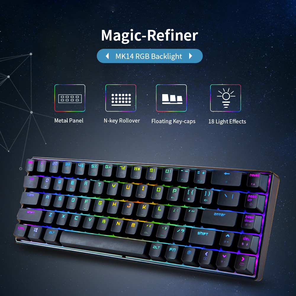 Magic-Refiner MK14, 68 кл., RGB, металл, синий переключ., черный, 18 ...