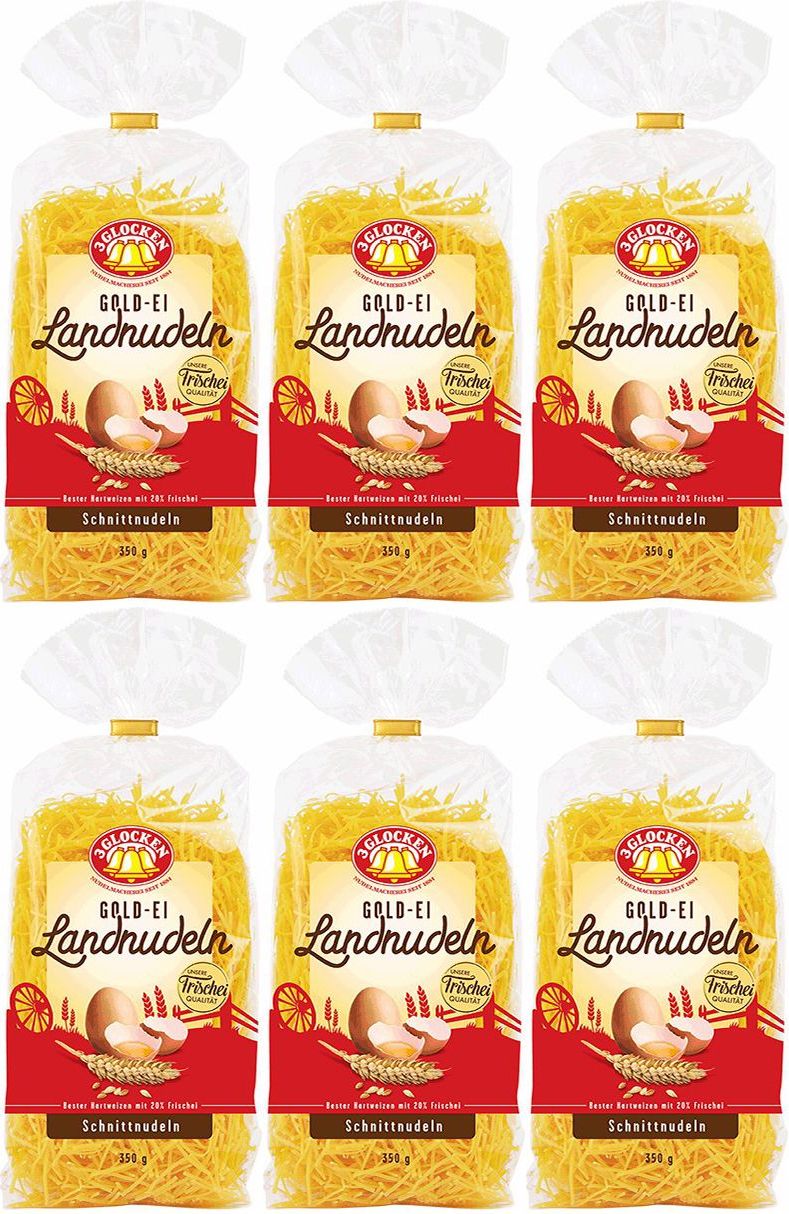 Макаронные изделия 3 Glocken Gold-Ei Landnudeln Schnittnudeln Лапша ...