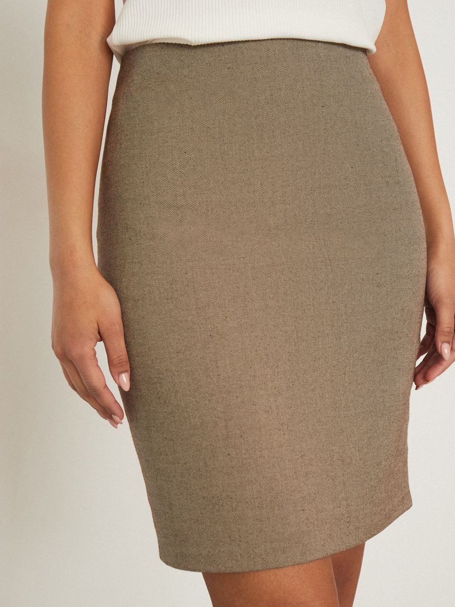 Юбка Женский VITTORIA VICCI бежевый, шоколадный Текстиль, размер 42 ...