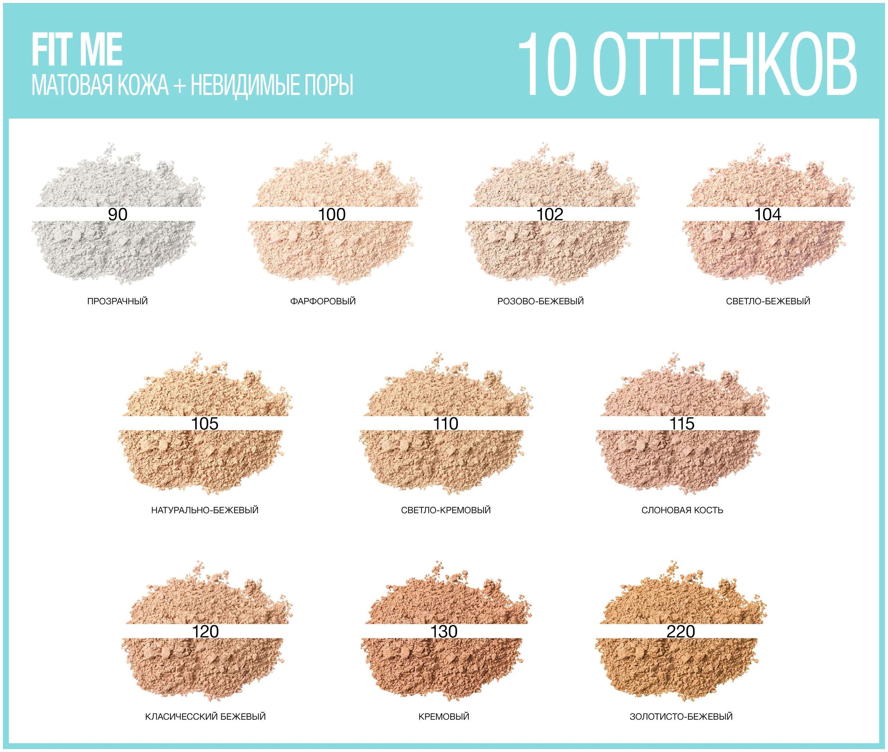 Maybelline New York Fit Me пудра компактная матирующая скрывающая поры ...