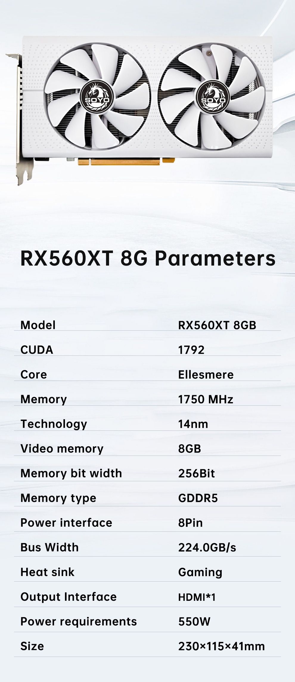 Видеокарта SOYO Radeon RX 560, 8 ГБ DDR5 - купить по низким ценам в ...