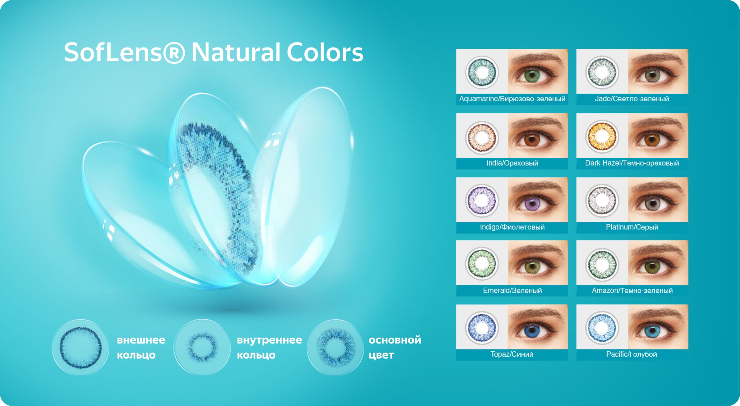 SofLens Natural Colors (2 линзы) (-0.50/Темный орех (Dark Hazel)/8.7 ...