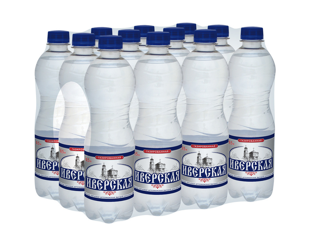 Вода питьевая артезианская "Иверская" газированная 12шт.х 0,5л ...