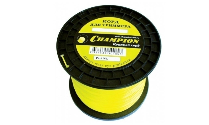 Леска для триммера Корд трим.CHAMPION Round 2.4мм*245м (круглый ...
