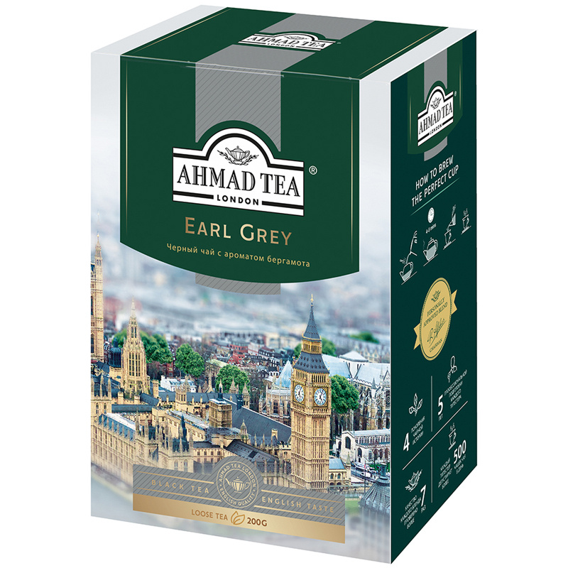 Чай Ahmad Tea "Earl Grey", черный, с бергамотом, листовой, 200г купить ...