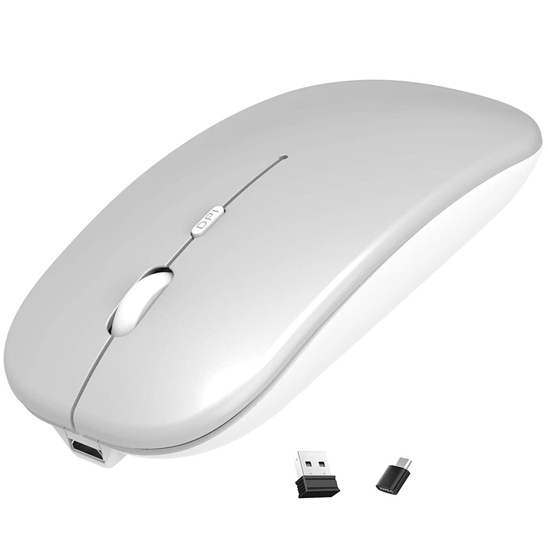 Беспроводная Bluetooth мышь 2 4 ГГц для ПК ноутбука MacBook серебристый ...