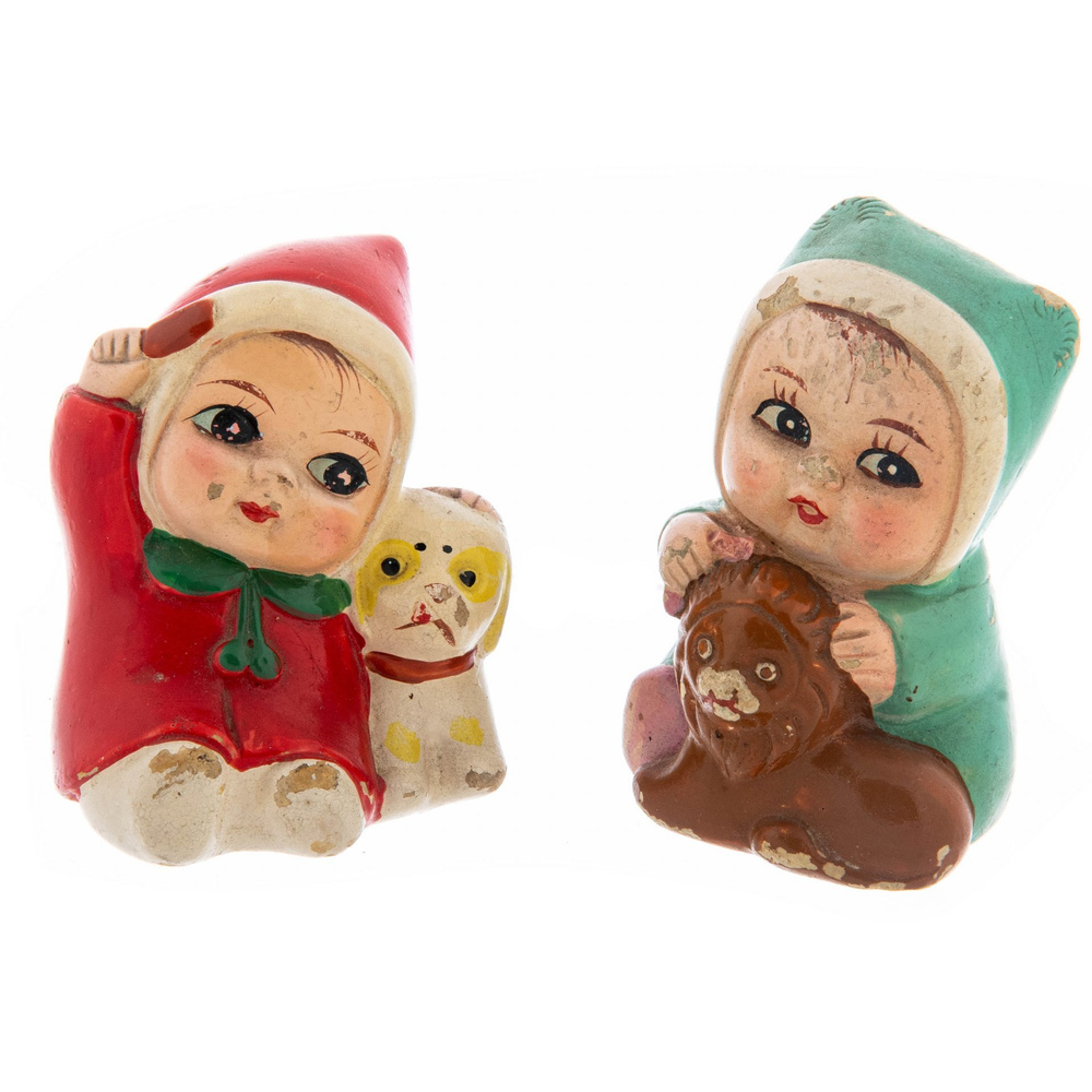 Набор из двух статуэток Дети, прессованные опилки, краска, роспись, Китай, 1950-1966 гг. купить ...