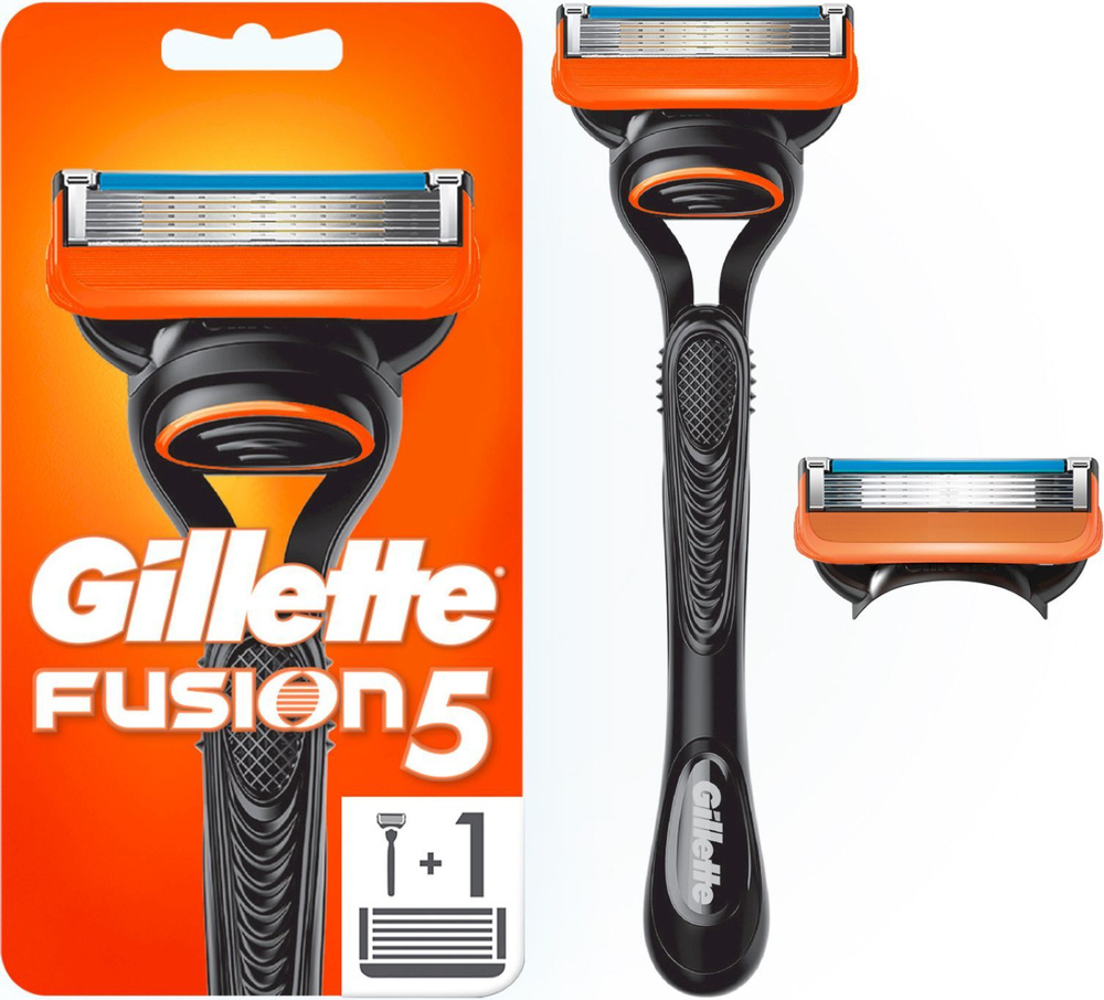 Станок Gillette Fusion5 БРИТВА , 2 кассеты, с 5 лезвиями, уменьшающими ...