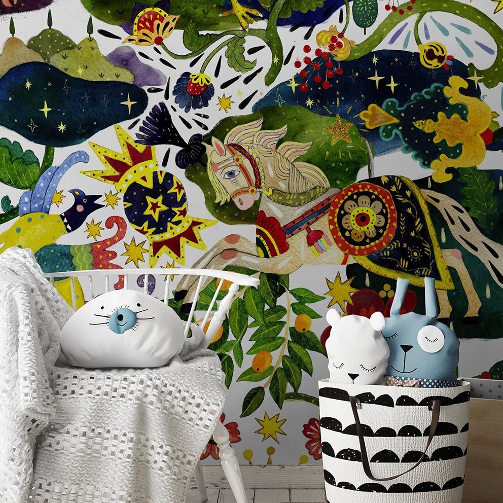 Обои флизелиновые Жар-Птица, Fun House Store виниловые на флизелине моющиеся, 1м*3 м - купить по ...