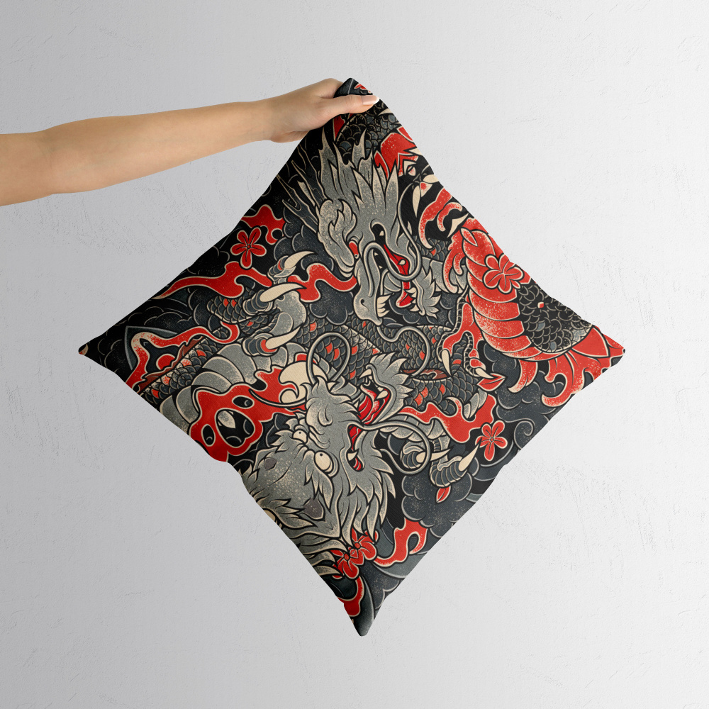 Подушка декоративная 45х45см / Популярные иллюстрации / Самурай Якудза ...