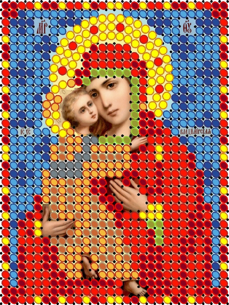 Алмазные схемы без страз мозаики Диамант Икона Прсв.Бца Владимирская ...