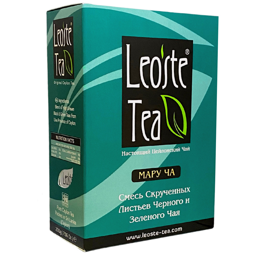 Мару Ча, цейлонский чай PEKOE, смесь чёрного и зелёного чая скрученных ...