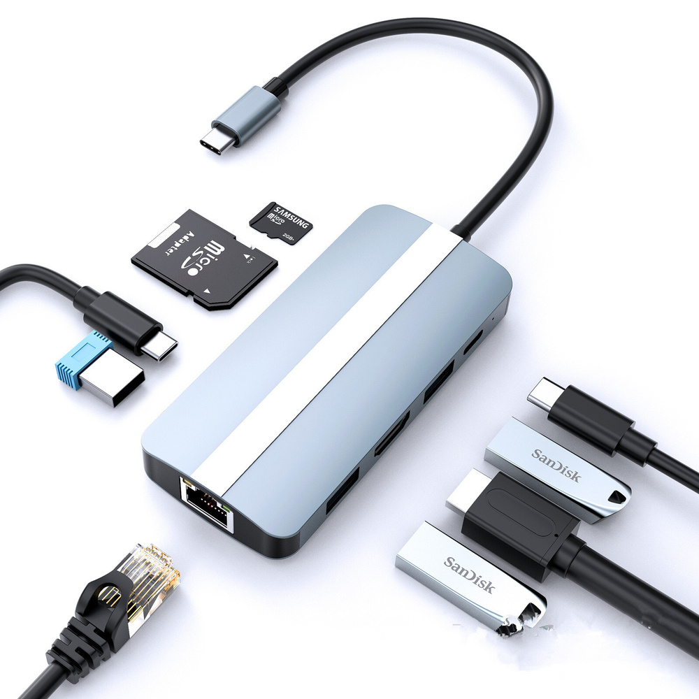 Type C Usb хаб разветвитель Hub Usb концентратор 9 в 1 Type C до Usb3