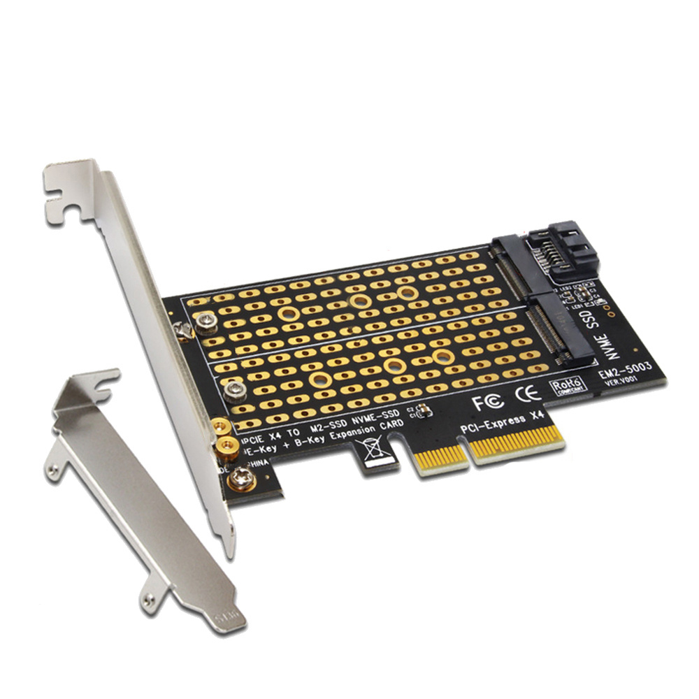 Карта расширения PCI-E 3.0 X4 для NVMe M.2 NGFF M Key SSD Riser EM2 ...