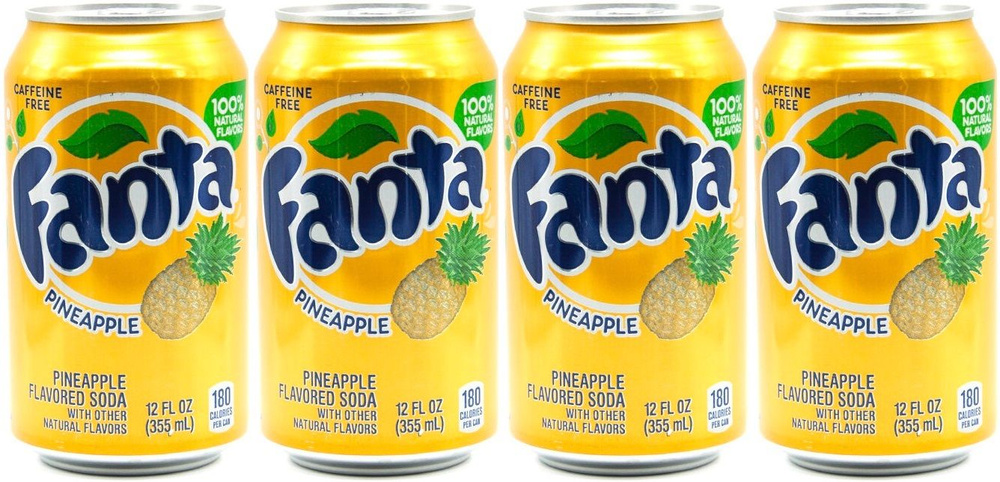 Газированный напиток Fanta Pineapple / Фанта Ананас 4 шт. 355 мл. (США) - купить с доставкой по ...