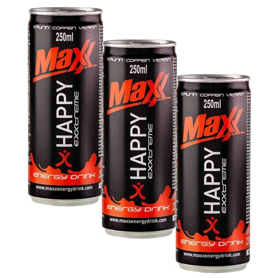 Энергетический напиток MAXX Happy со вкусом Тутти Фрутти 250мл*3 ...