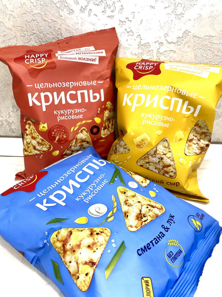 Чипсы цельнозерновые кукурузно-рисовые, 50 г х 3 шт - купить с ...
