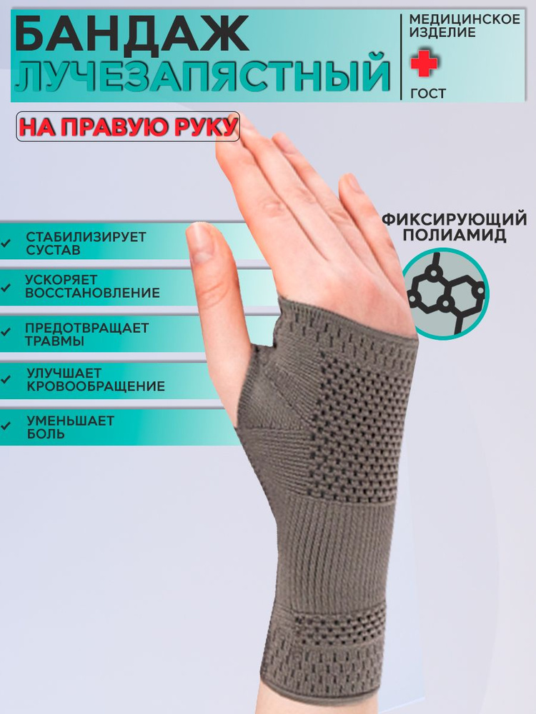 ПРАВЫЙ Бандаж лучезапястный. Полиамид. купить на OZON по низкой цене ...