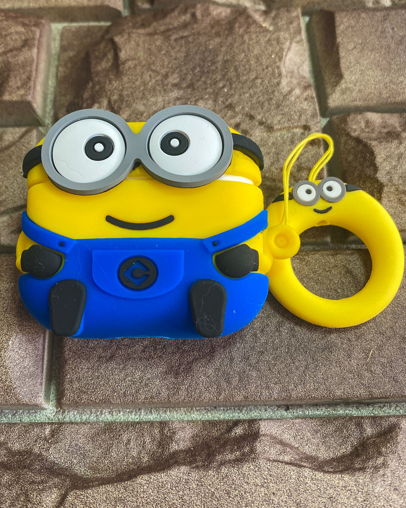 Чехол на Airpods 3 с карабином "Миньон" / 3D чехол на аирподс 3 ...