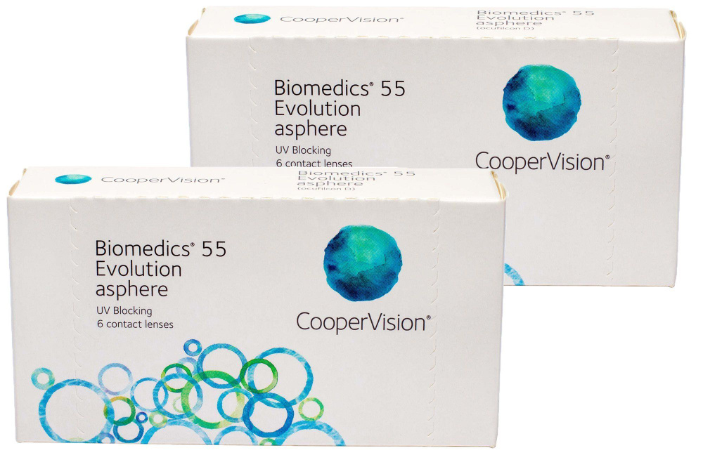 Контактные линзы Biomedics 55 Evolution, Cooper Vision 12 шт -1 Радиус ...