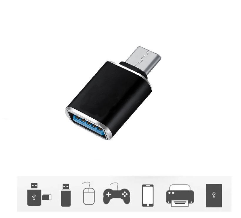 Переходник OTG USB на Type-C 3.0 G-15 черный / Адаптер переходник USB 3 ...