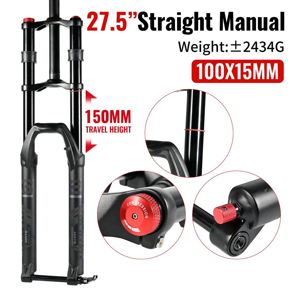 Вилка NanLio Double Shoulder Snow Front Fork 27,5*2,5 дюйма MTB с ходом ...