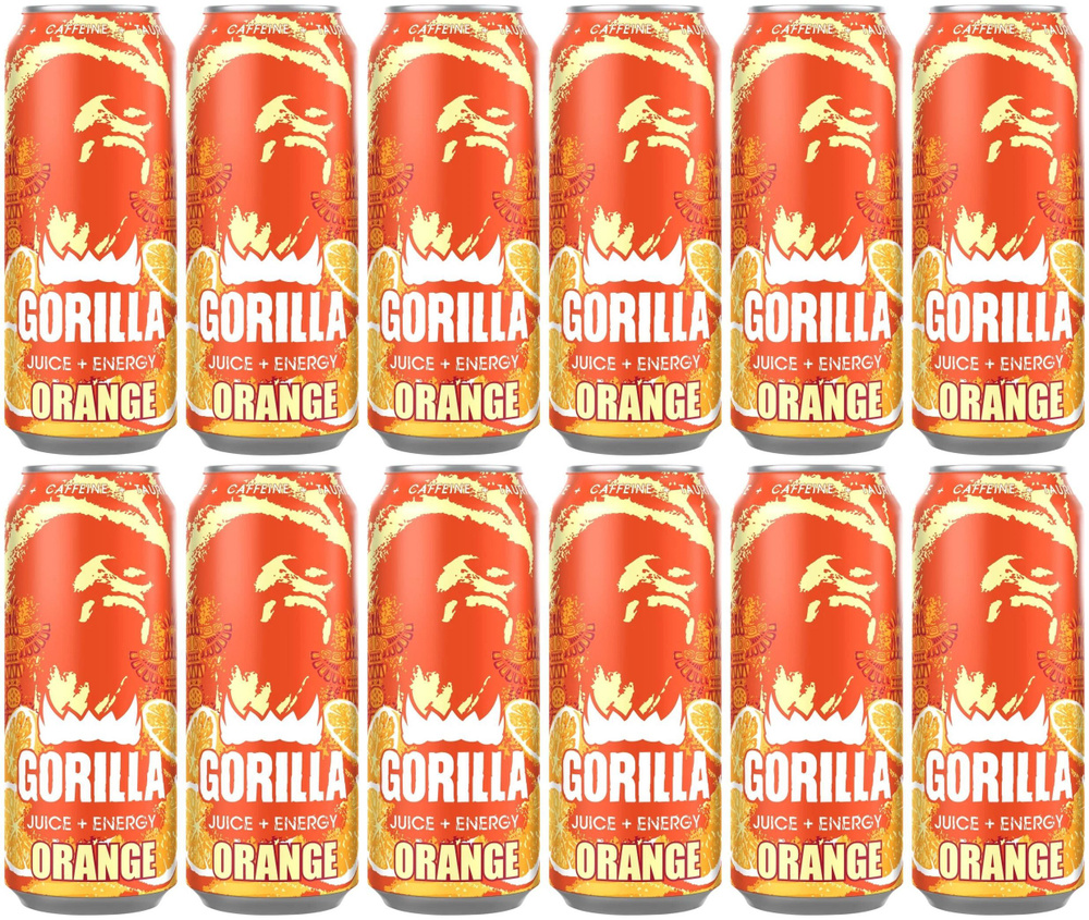 Энергетический напиток Горилла Апельсин (Gorilla Orange) 0.5 л ж/б ...