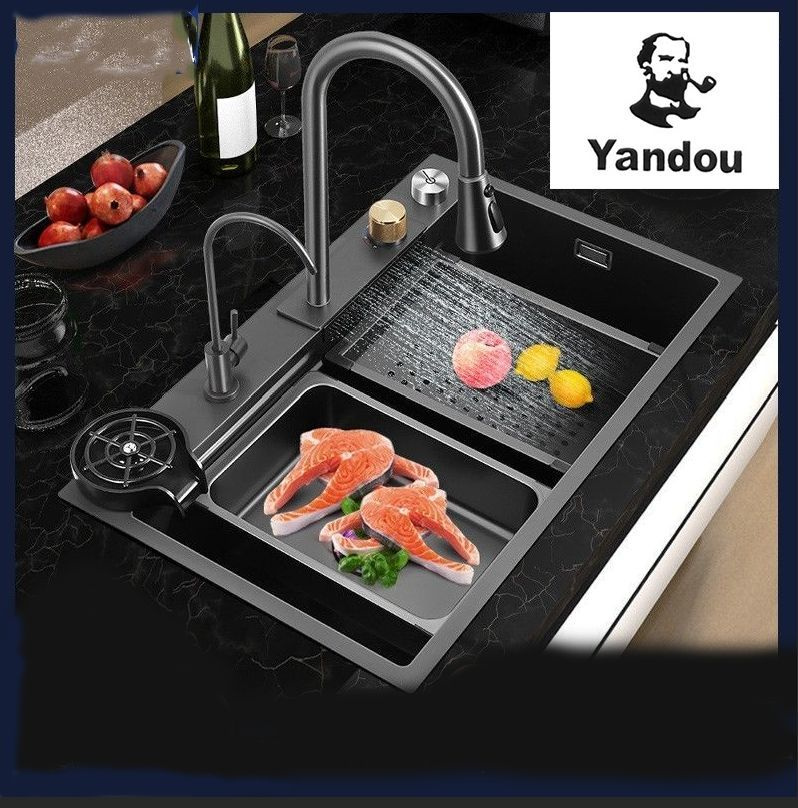 Хорошая многофункциональная кухонная мойка 75*46см/серия 3, вкл.: кран ...