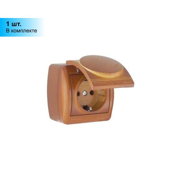 (1 шт.) Lezard Nata Сосна Розетка 1-местная с заземляющими контактами с крышкой керамика ...