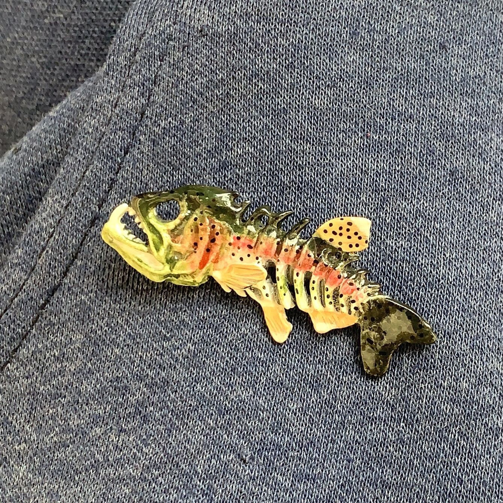 Значок Painter Rainbow Trout Skeleton Fish - купить с доставкой по ...