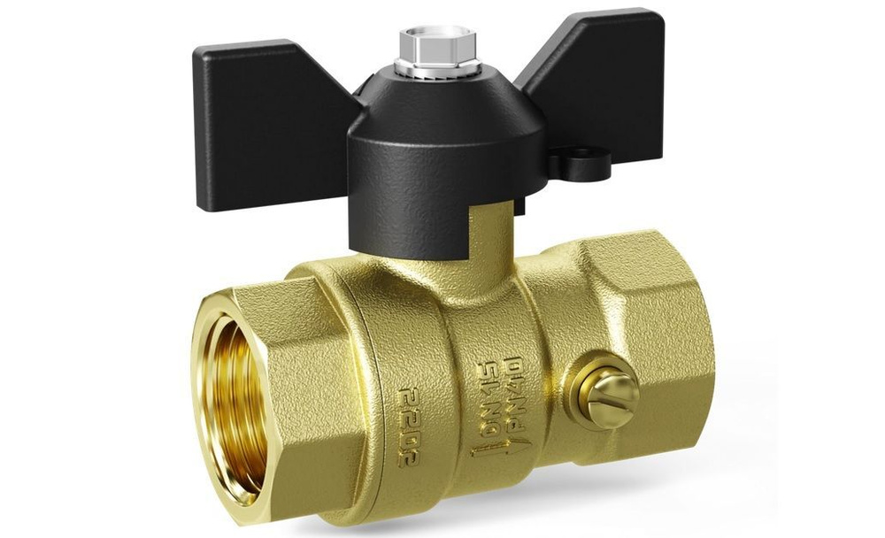 Кран шаровой латунный для манометра Ld Pride В В М Б Ду 15 Ру 16 бабочка арт Ld 44 340 15