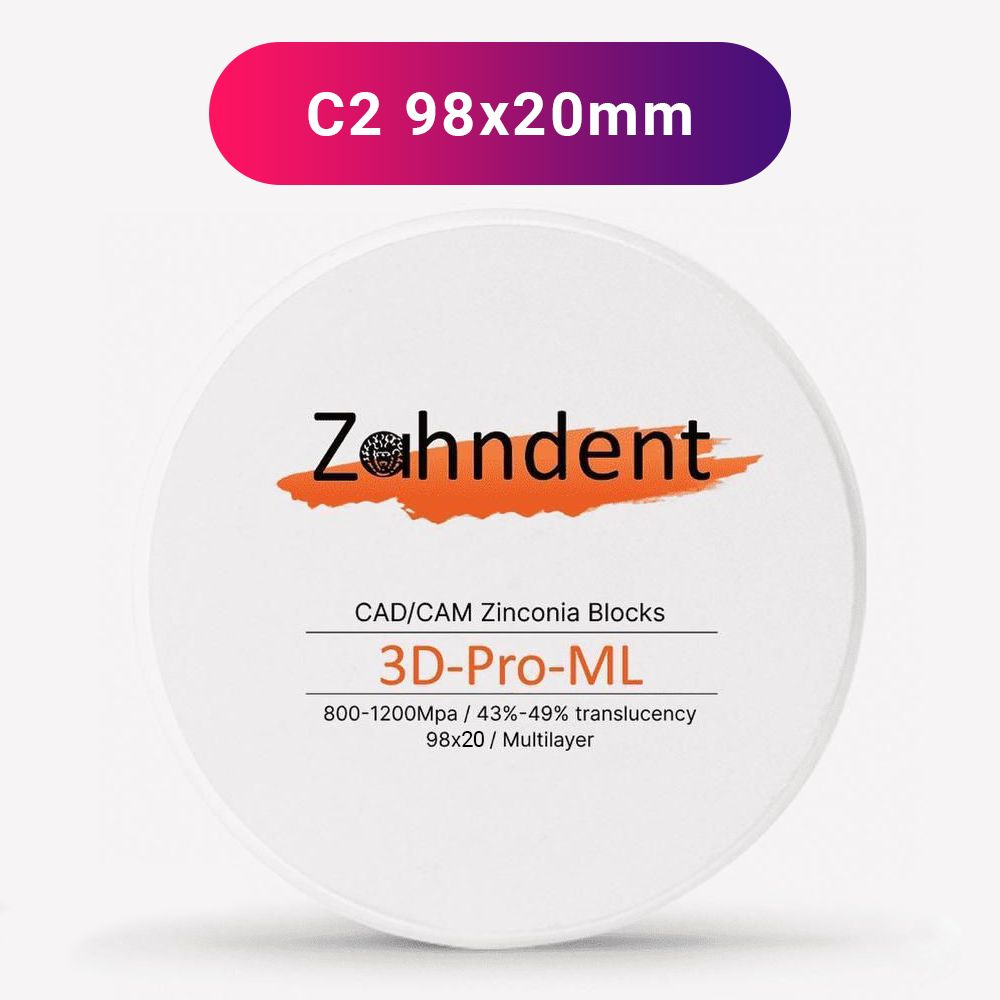 Циркониевый диск для CAD/CAM Zinconia 3D-Pro-ML C2-98x20 - купить с доставкой по выгодным ценам ...