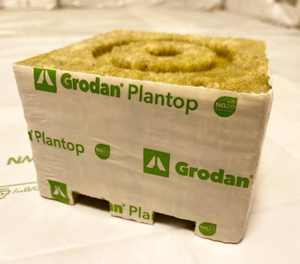 Минераловатный Агро кубик для рассады Grodan Plantop NG2.0 100x100x65мм ...