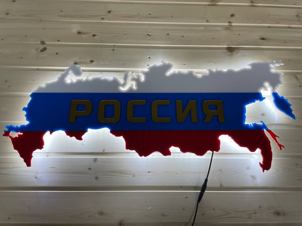 Украшение настенное интерьерное Ивлайт Карта России интерьерная с подсветкой купить по