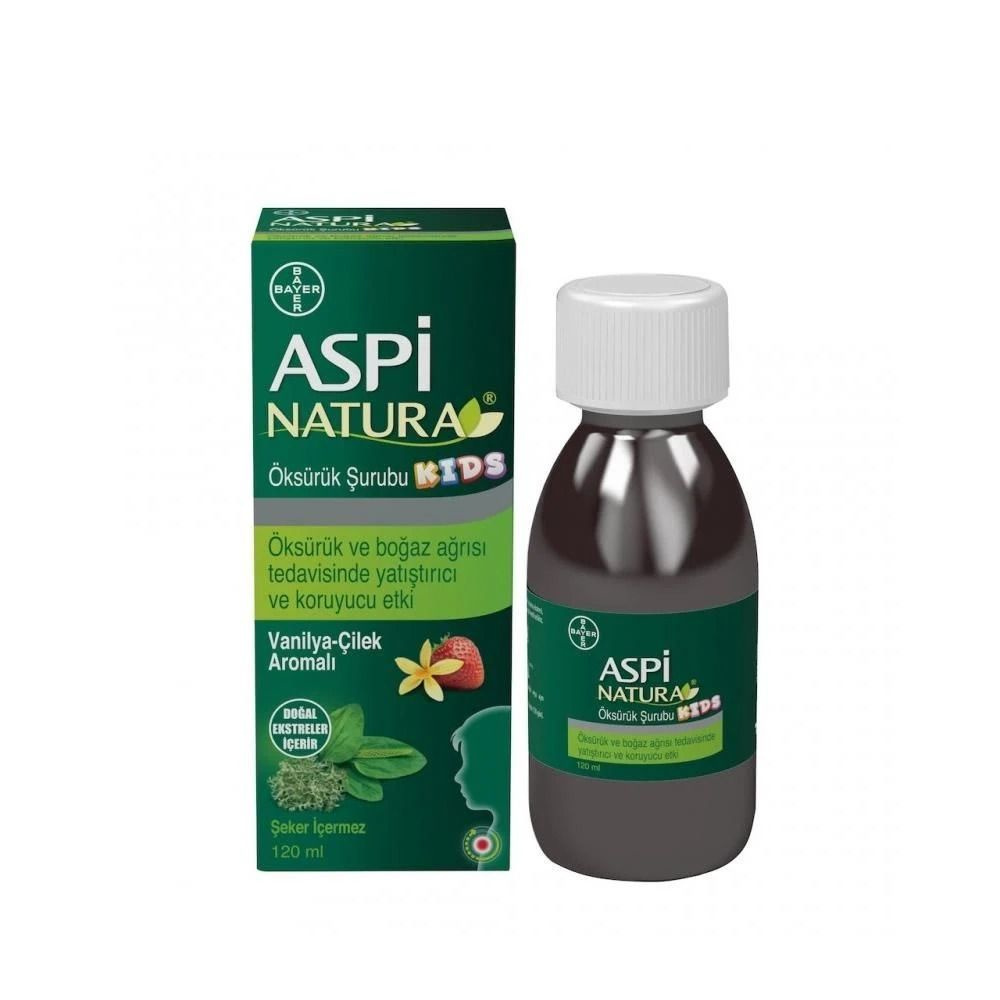 bayer травяной сироп Aspi Natura Kids со вкусом ванили и клубники для ...