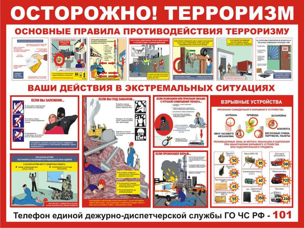 Информационный стенд - Антитерроризм "Осторожно терроризм" (Размер ...
