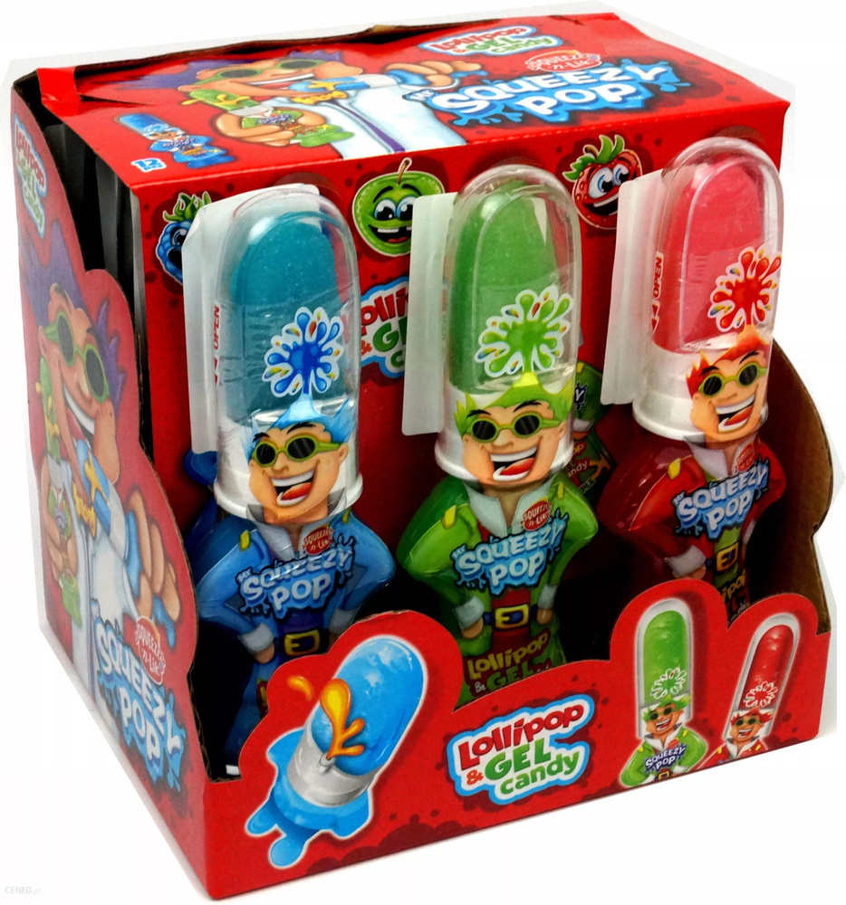 Жидкая Конфета-гель Johny Bee Mr. Squeeze pop + Леденец, 12 шт по 56г ...