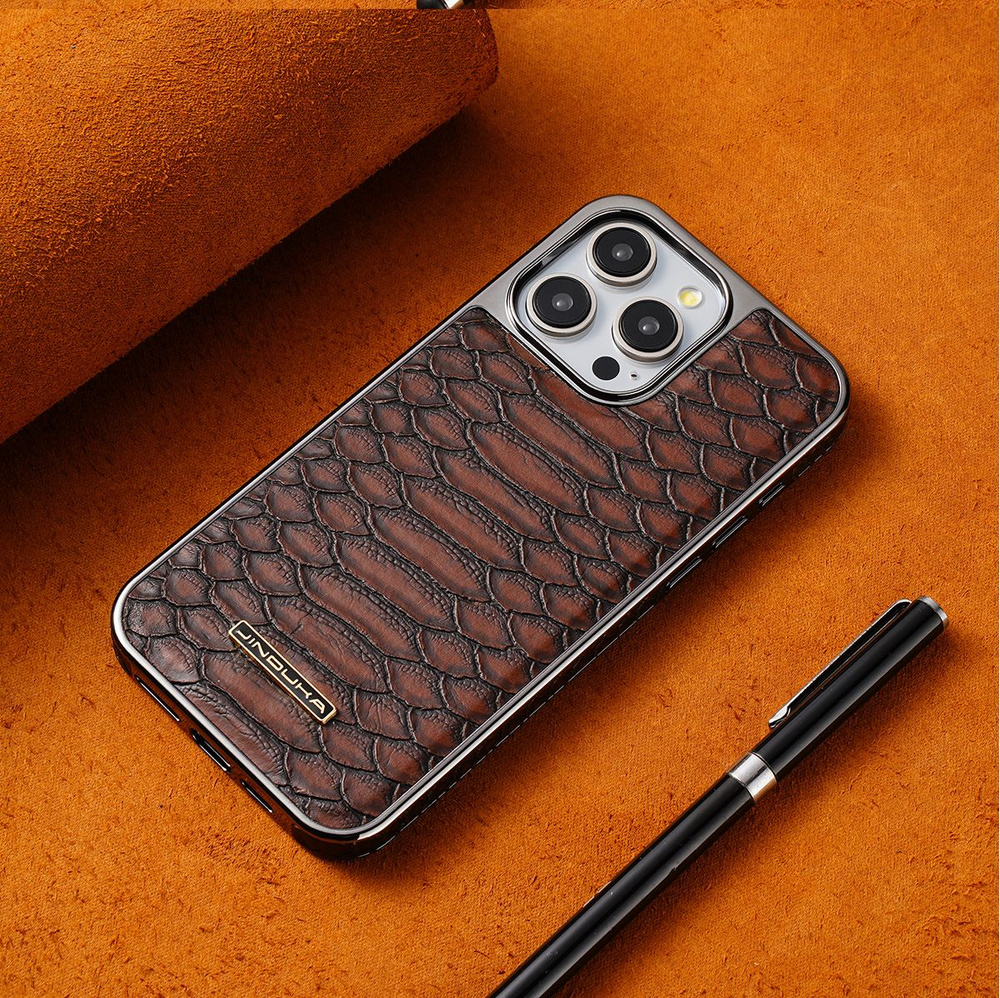 Кожаный чехол для телефона со змеиной кожей для iPhone 14 Pro ...