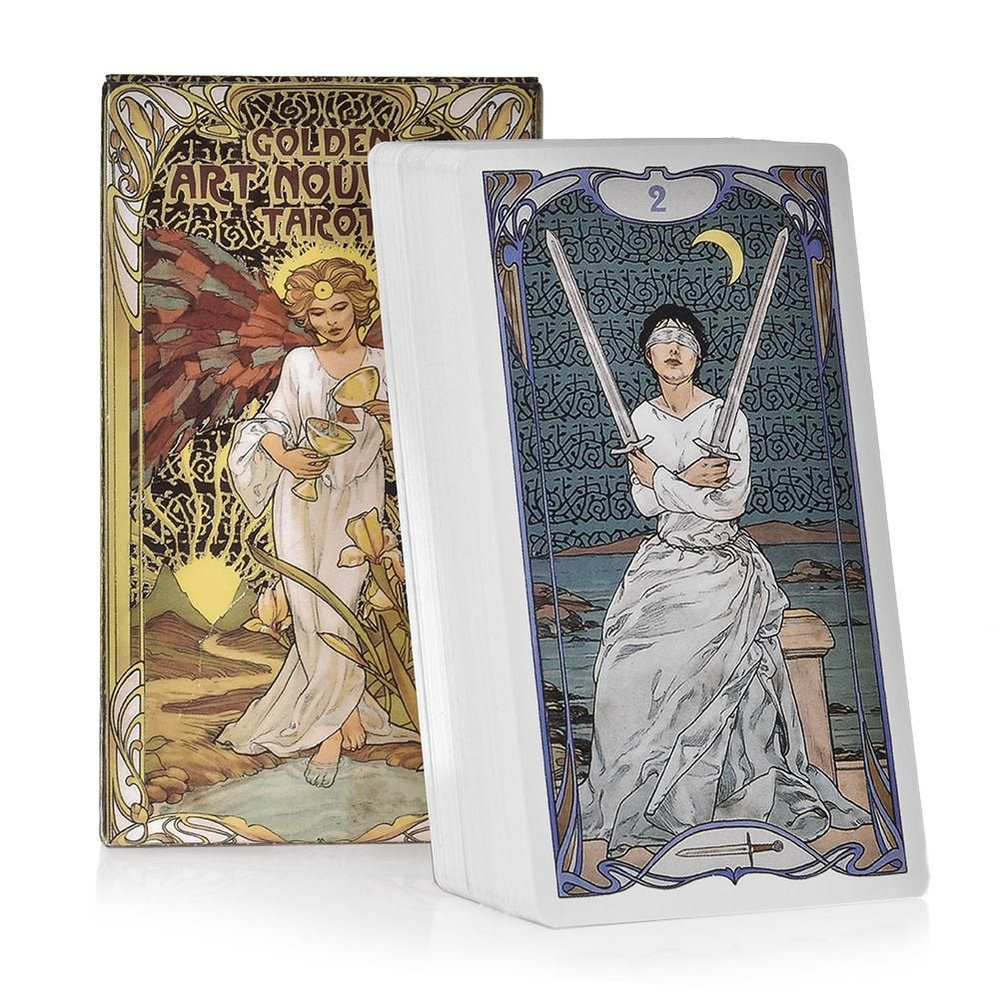 ГОРЯЧИЕ 400 стильных карт Таро Oracle Golden Art Nouveau The Green ...