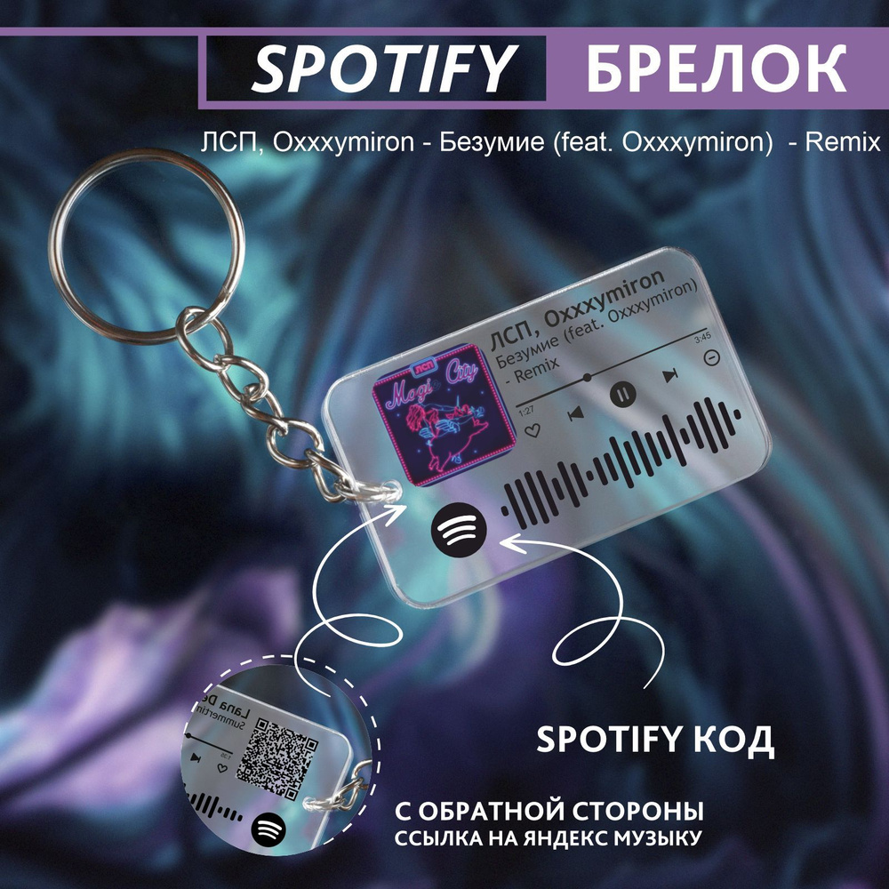 Подарок девушке на день рождения, парню, брелок для ключей спотифай ...